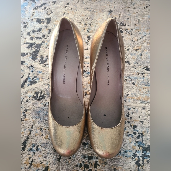 Marc By Marc Jacobs | Shoes | Marc By Marc Jacobs Metallic Gold Heels ...